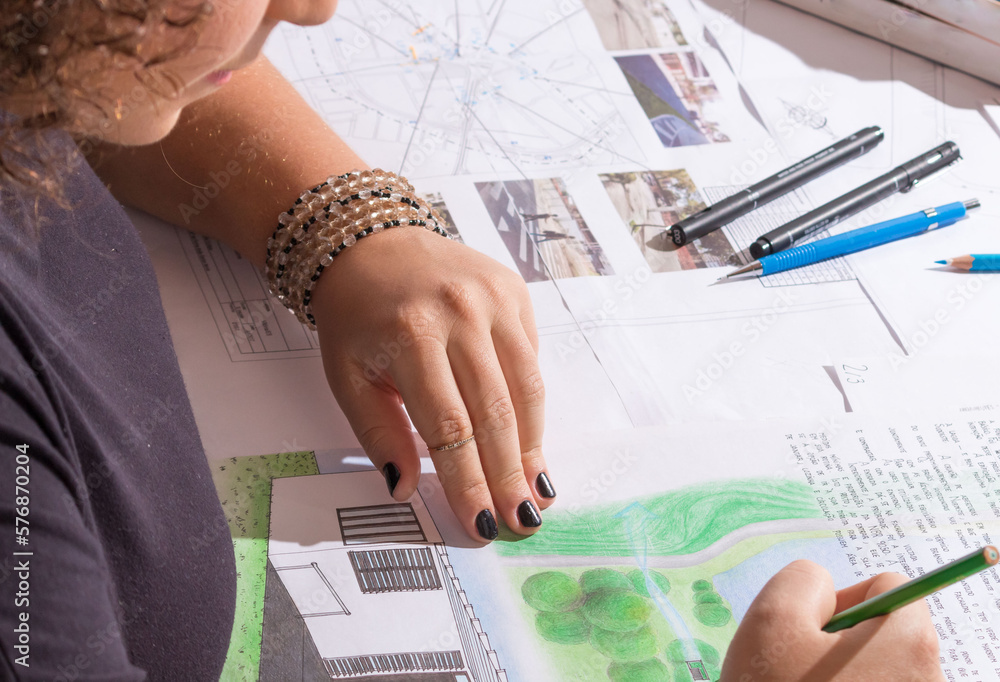 Process of creating architecture and urbanism projects Stock Photo ...