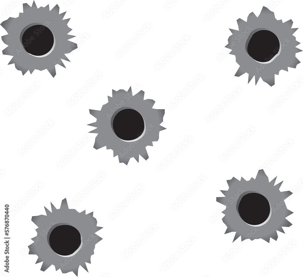 Bullet Holes on Transparent Background Stock Illustration | Adobe Stock
