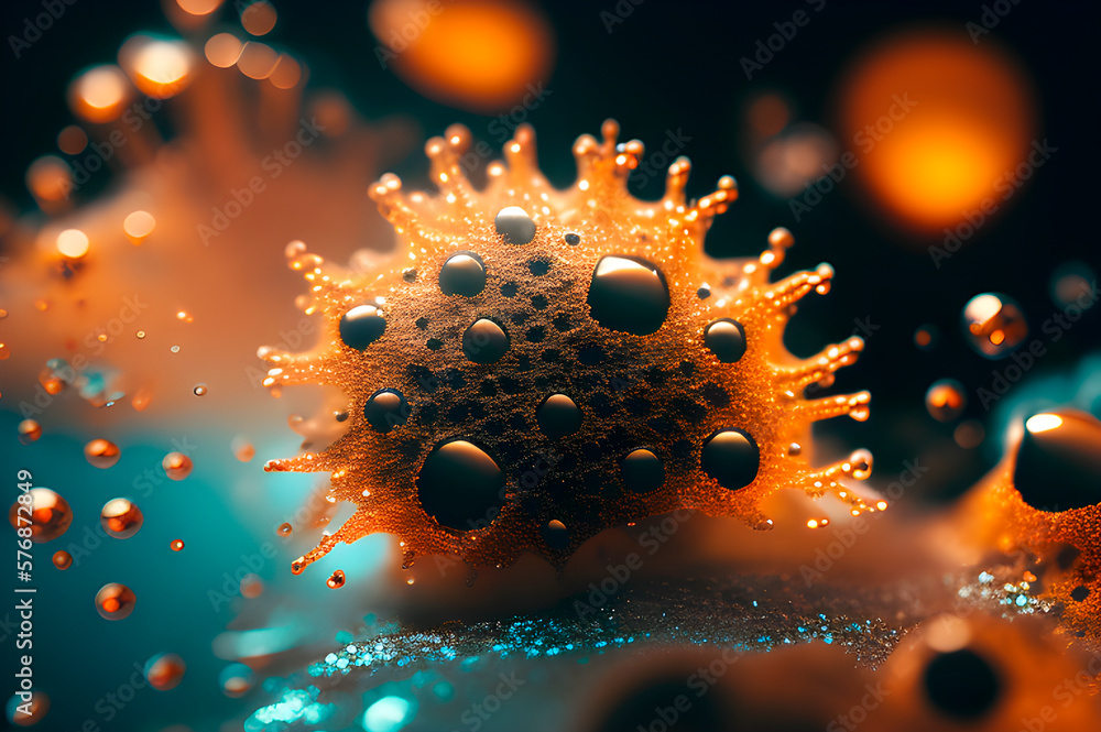 macro photo of a microparticle, artistic photo of a tiny cell or ...