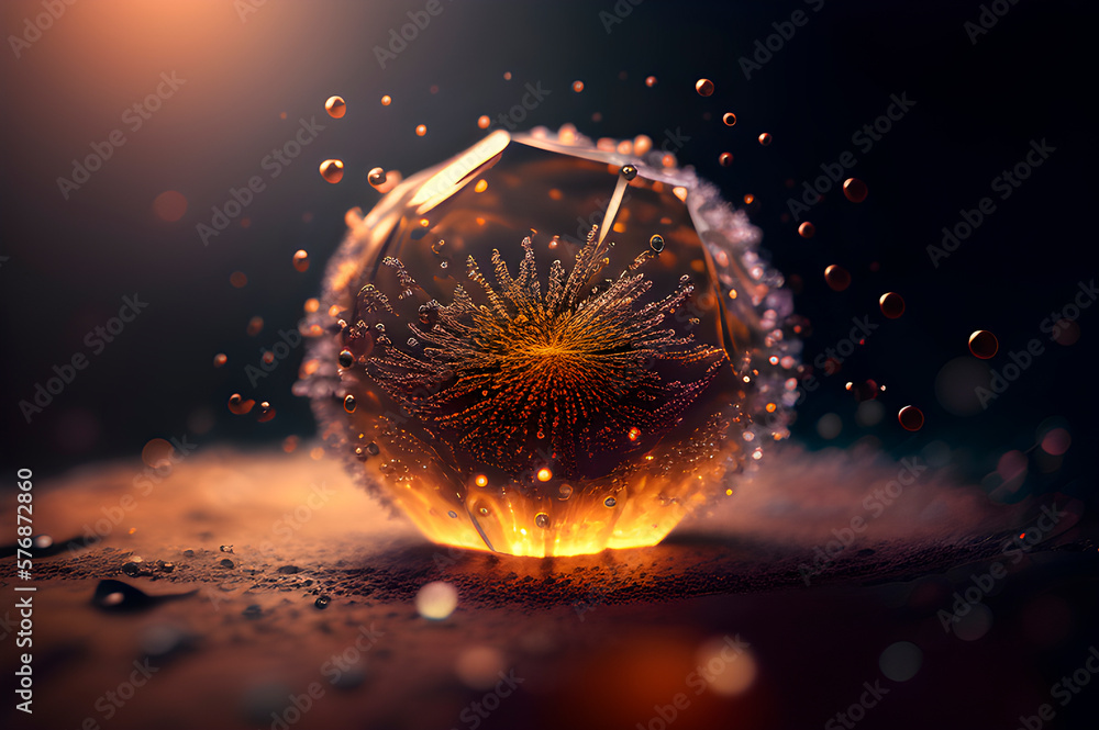 macro photo of a microparticle, artistic photo of a tiny cell or ...