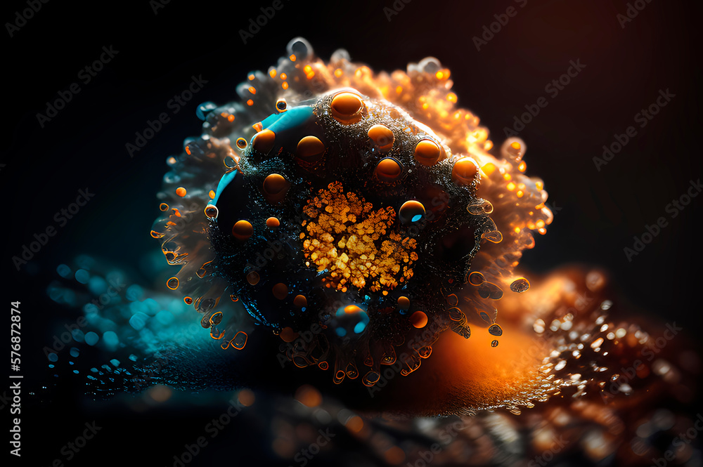 macro photo of a microparticle, artistic photo of a tiny cell or ...