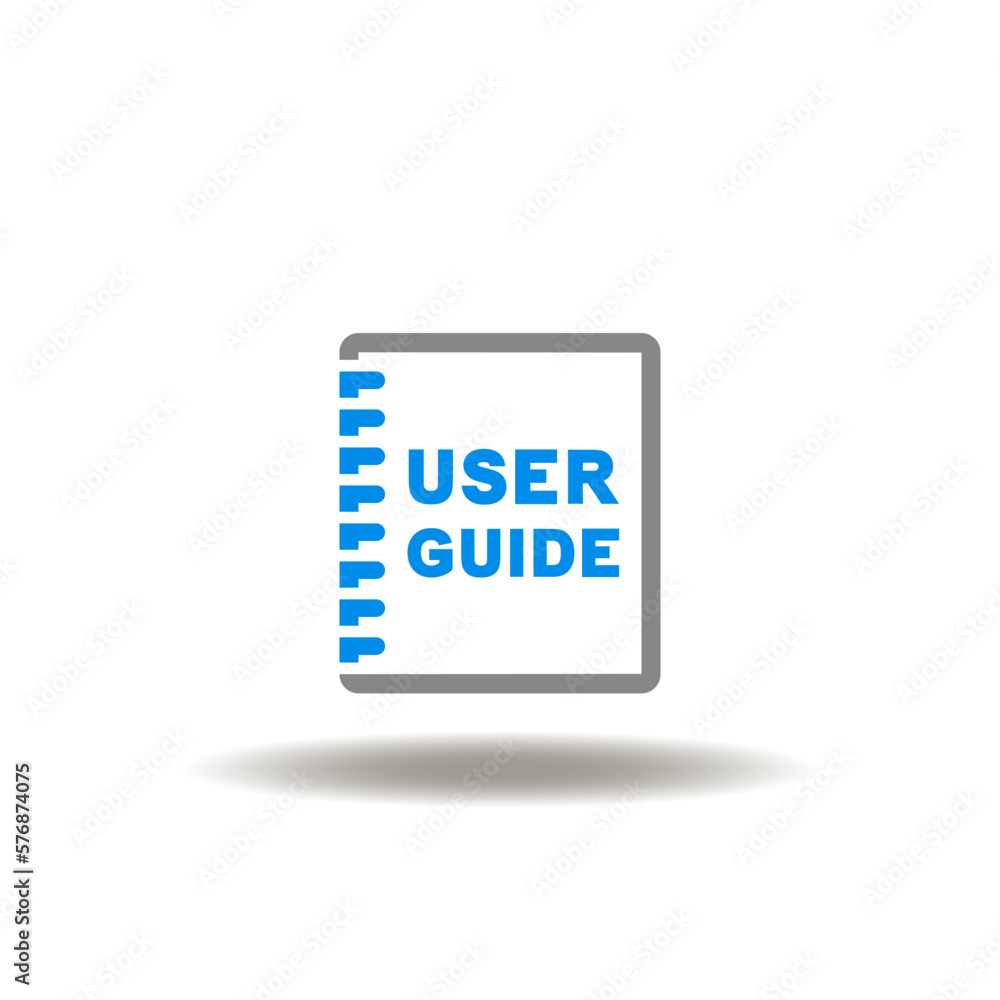 Vector illustration of handbook and text user guide. Symbol of manual ...