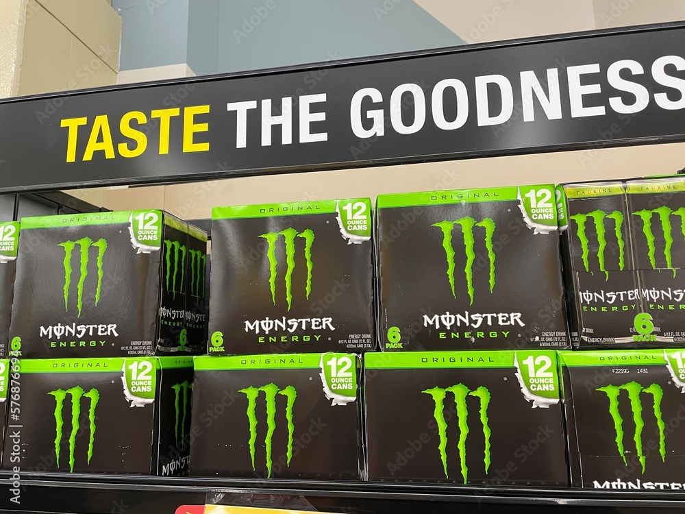 Grocery store Monster energy drink store display Stock Photo | Adobe Stock