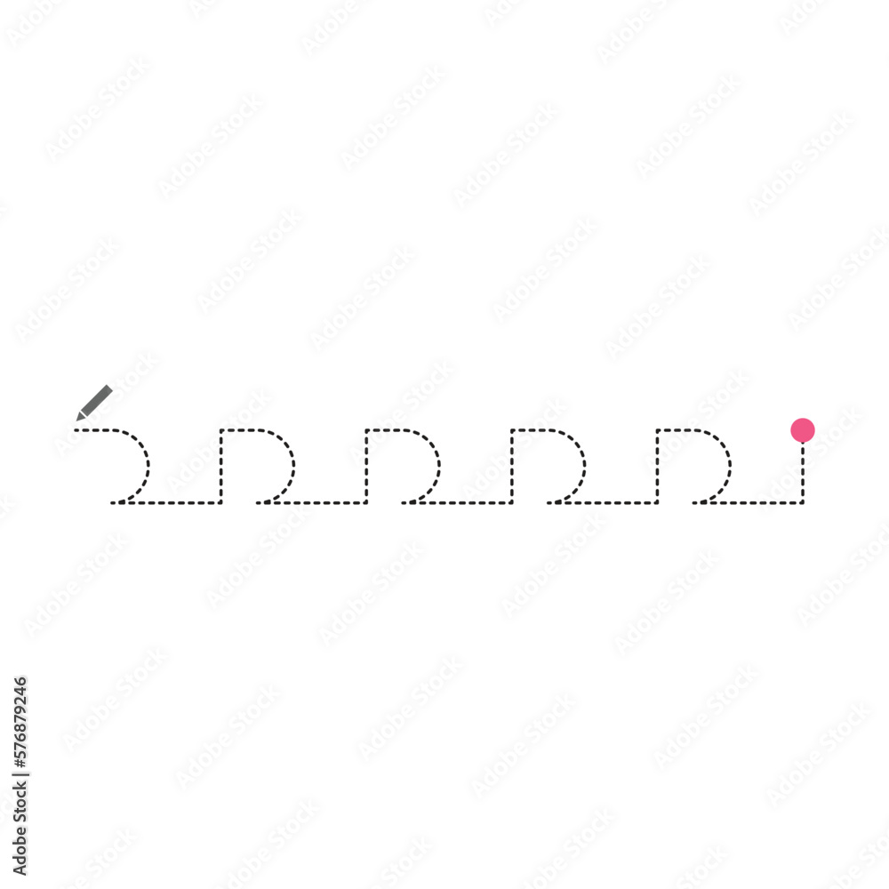 Tracing lines dotted outline shape preschool and kindergarten school ...