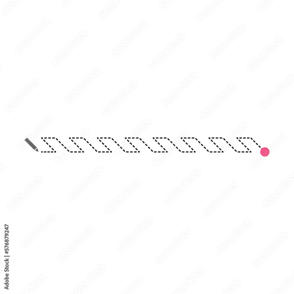 Tracing lines dotted outline shape preschool and kindergarten school ...