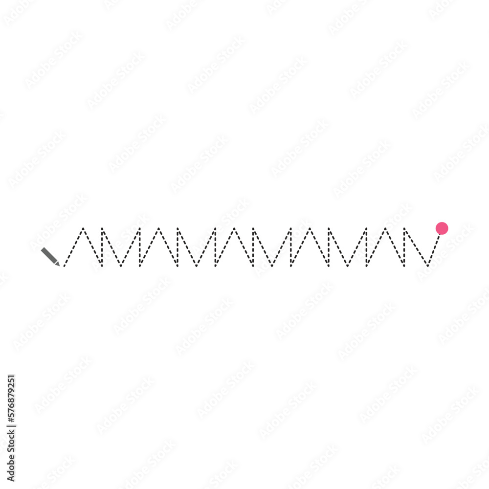 Tracing lines dotted outline shape preschool and kindergarten school ...