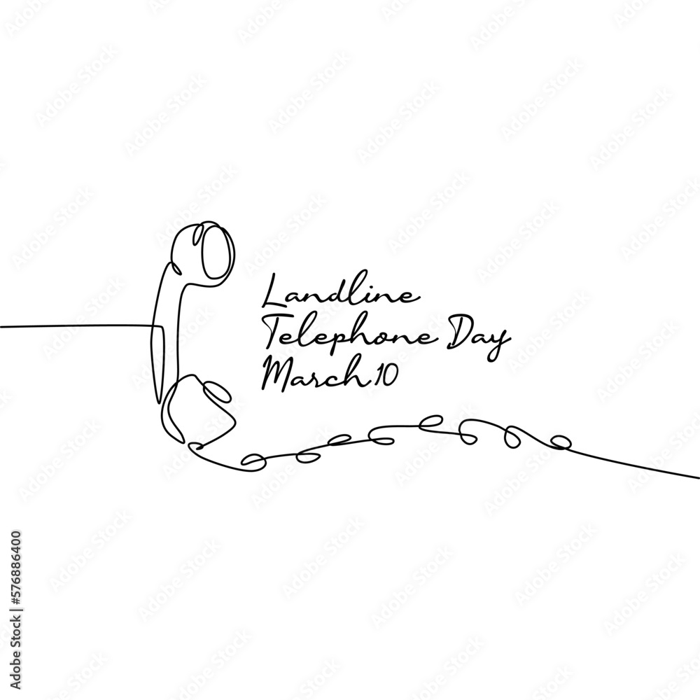 single line art of landline telephone day good for national landline ...