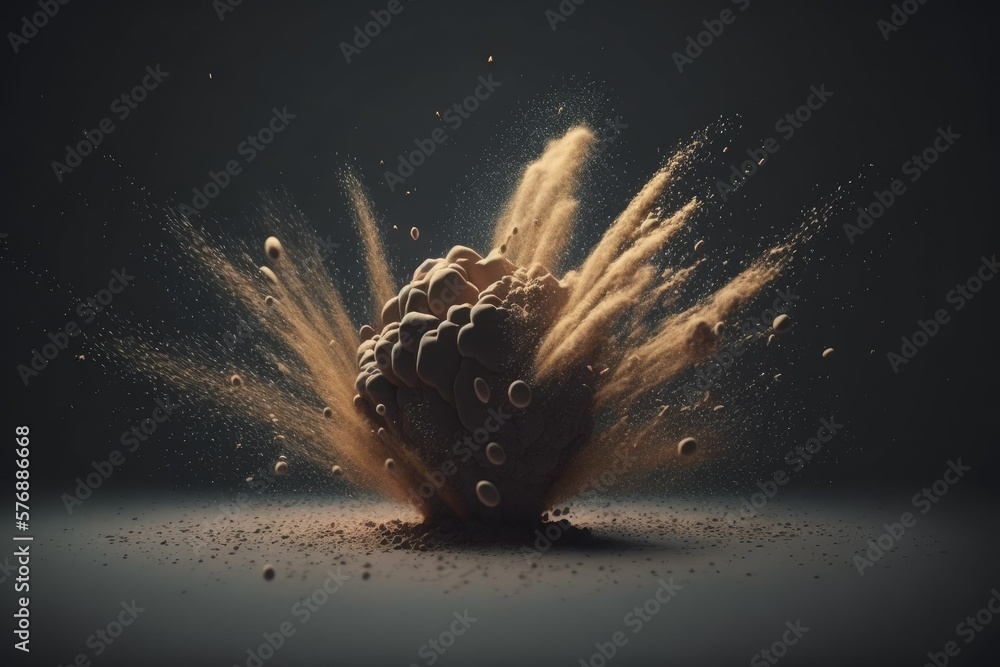 In this stop motion animation, an explosion of sand is shown being ...