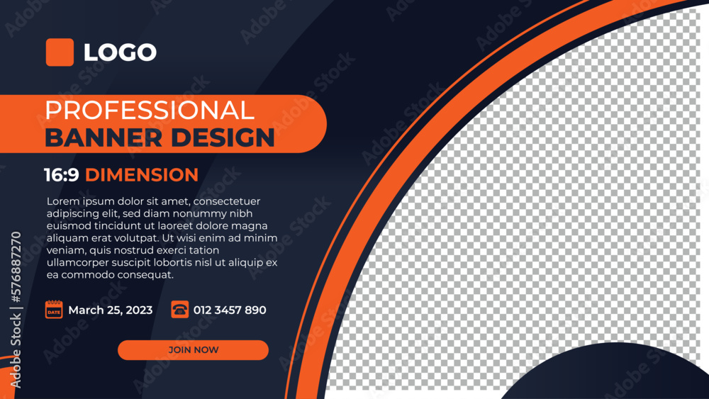 Professional modern banner vector, business company horizontal ...