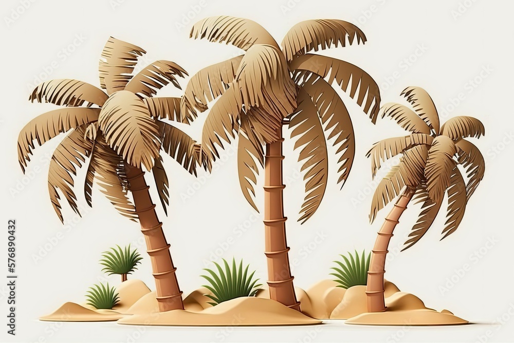 Isolated palm trees. This picture would work great as a banner, poster ...