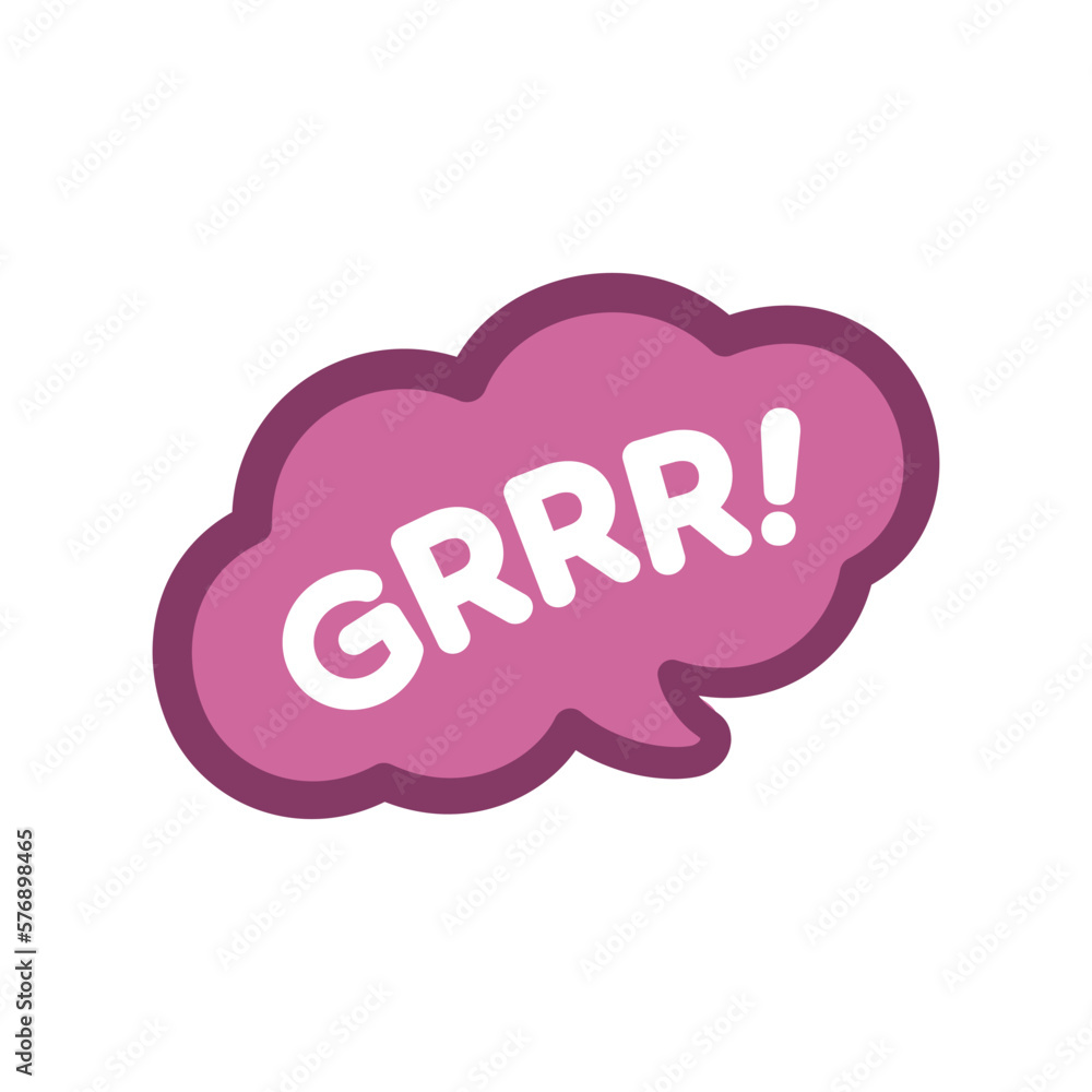 Grrr! Angry animal or dog sound effect text in a speech bubble balloon ...