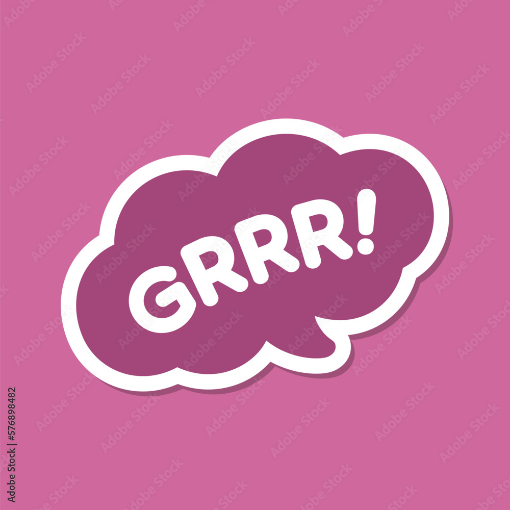 Grrr! Angry animal or dog sound effect text in a speech bubble balloon ...