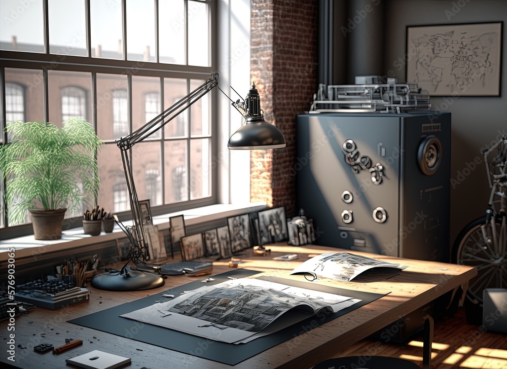 design studio with drafting tables and design education made with ...