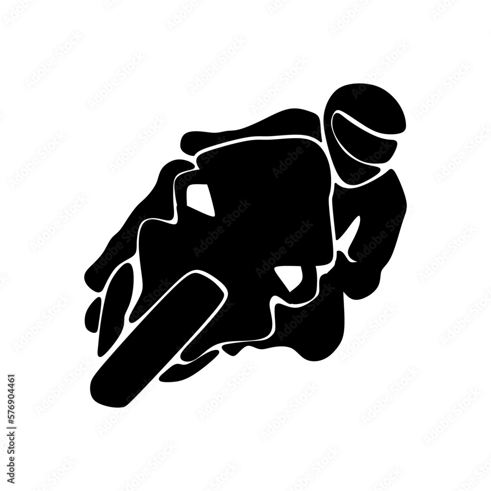 Super bike rider in black icon vector illustration. Template for world ...