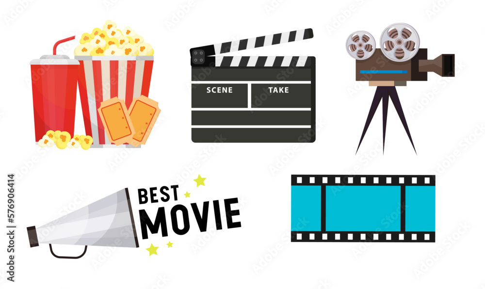Elementos del Cine Stock Vector | Adobe Stock Elementos del Cine Stock Vector | Adobe Stock