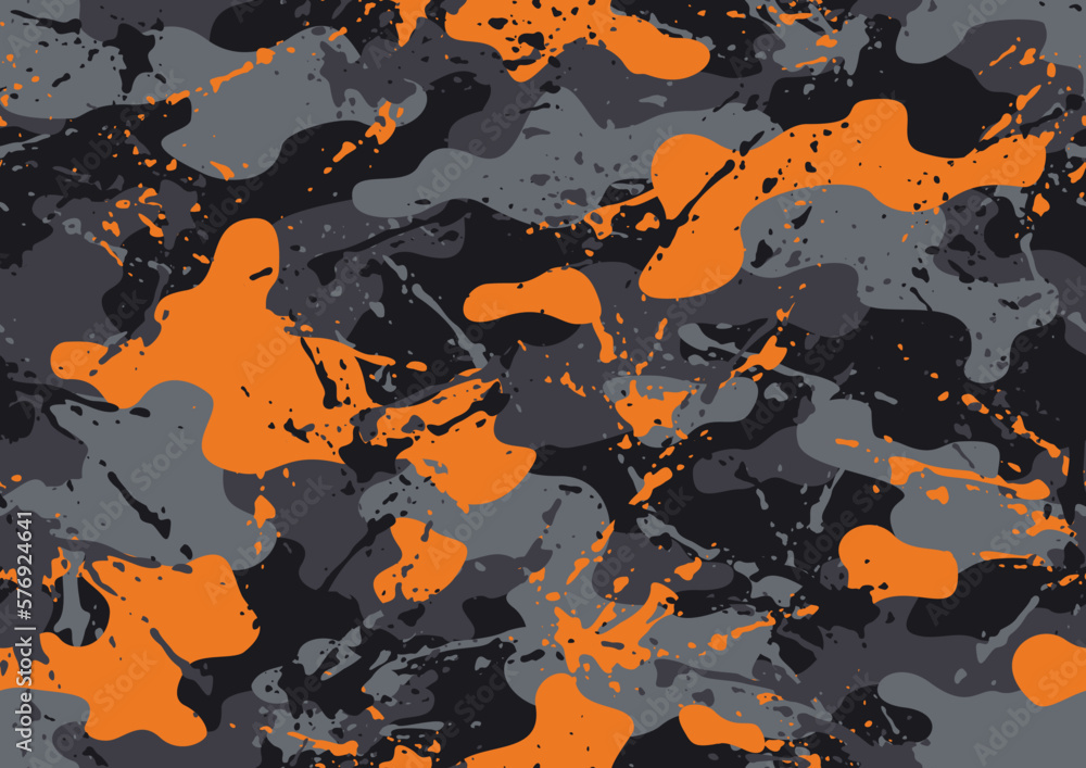 Grunge camouflage texture seamless pattern. Abstract modern endless ...