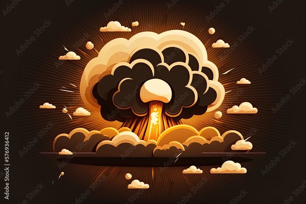 Bomb going off like a mushroom cloud. a mushroom cloud caused by a ...