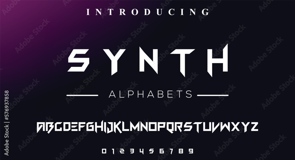 SYNTH Futuristic abstract modern techno font, ancient sci fi bold ...
