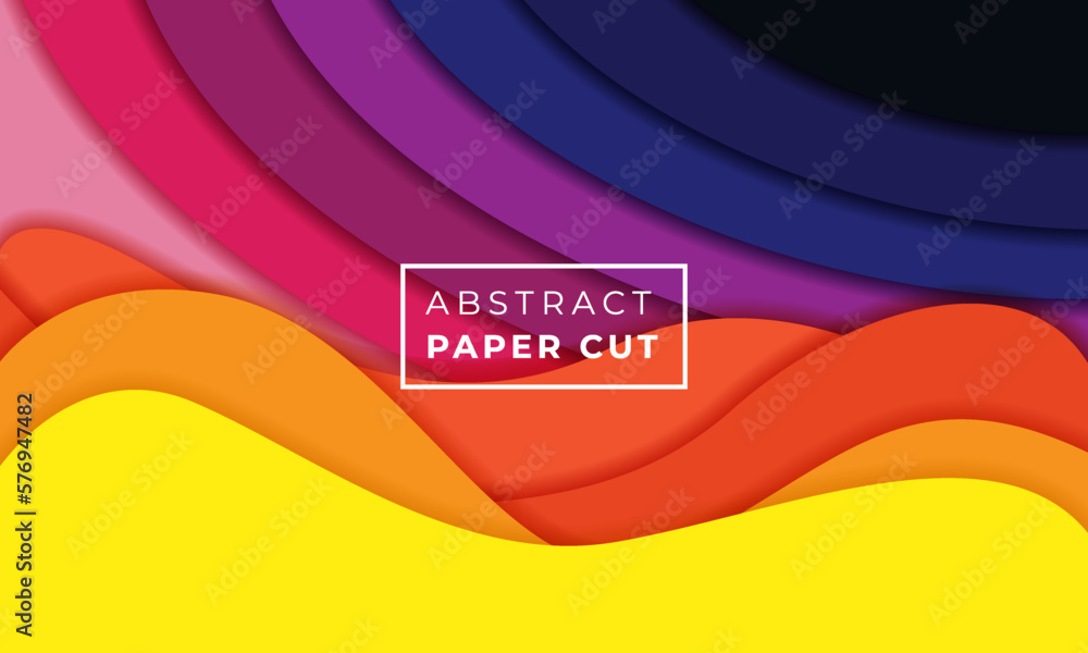 Colorful papercut design background with overlap layer, 3D papercut ...