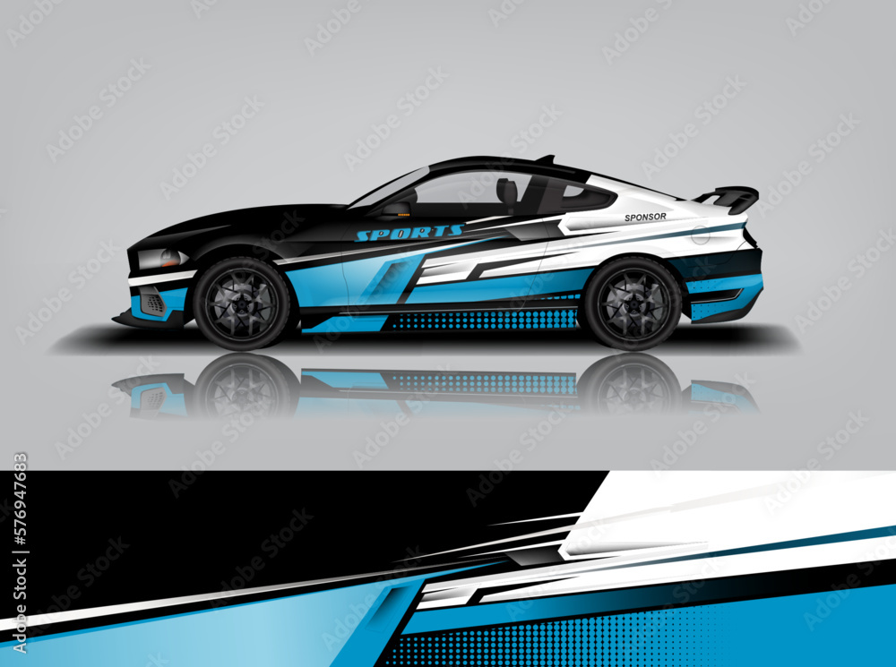 Car decal design vector. Graphic abstract stripe racing background kit ...