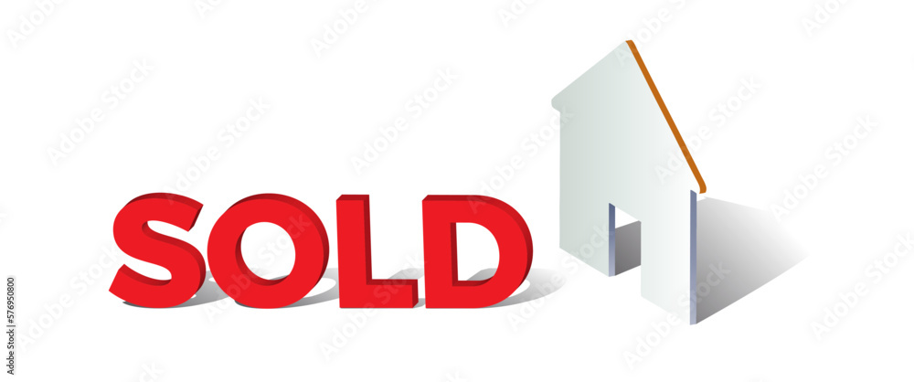 Poster Sold house. Vector logo and sign – Wall Art | UkPosters