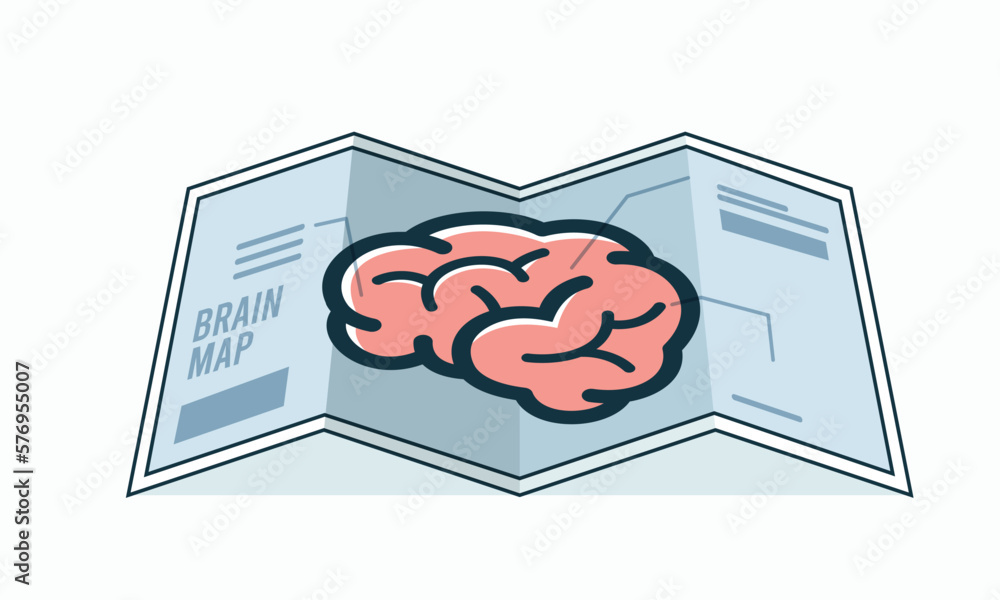 The Brain Map. Isolated Vector Illustration. Stock Vector | Adobe Stock