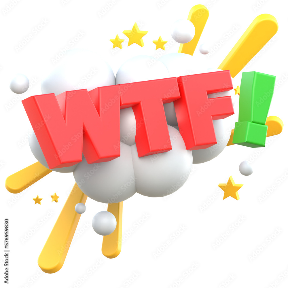 3d Cartoon comic sign burst clouds . Speech bubble, wtf sign expression ...