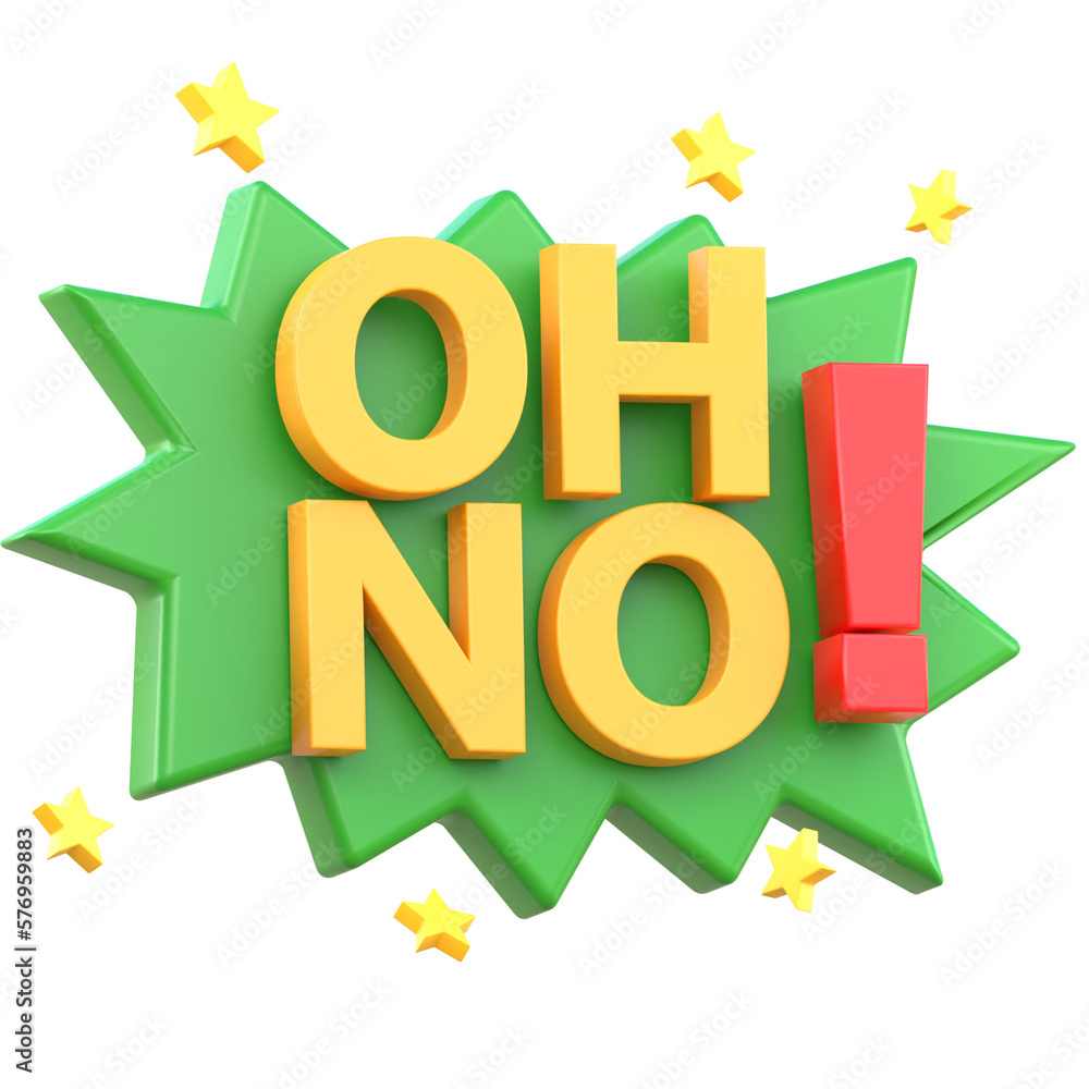 3d Cartoon comic sign burst clouds . Speech bubble, oh no sign ...