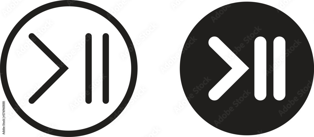 video paused icon simple trendy flat style line and solid Isolated ...