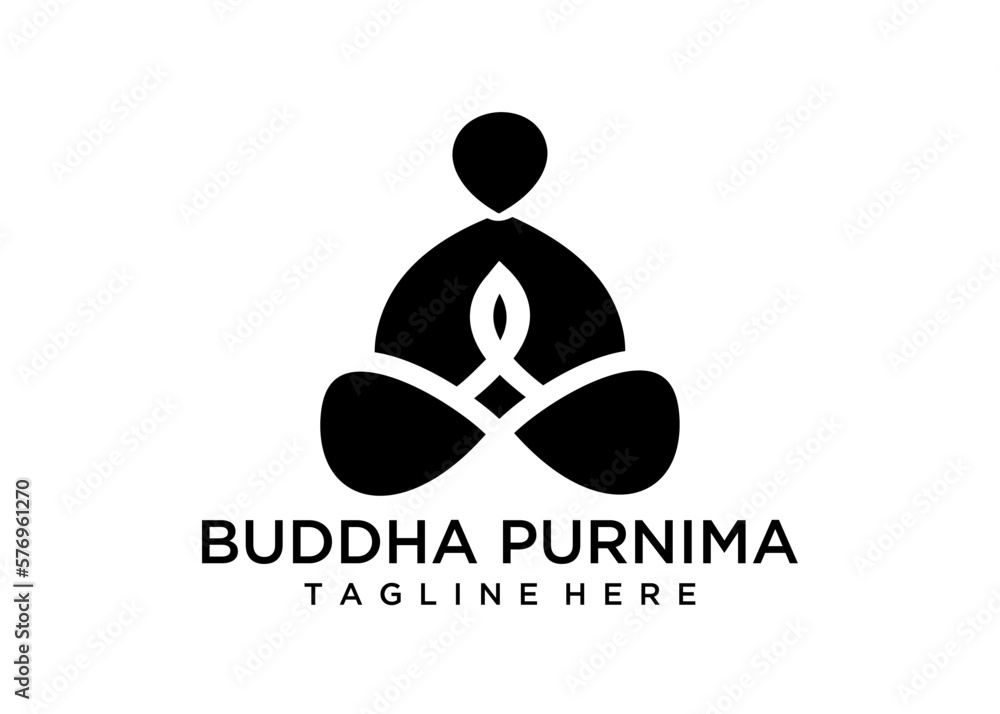 Illustration Happy vesak day or buddha purnima logo design Stock Vector ...