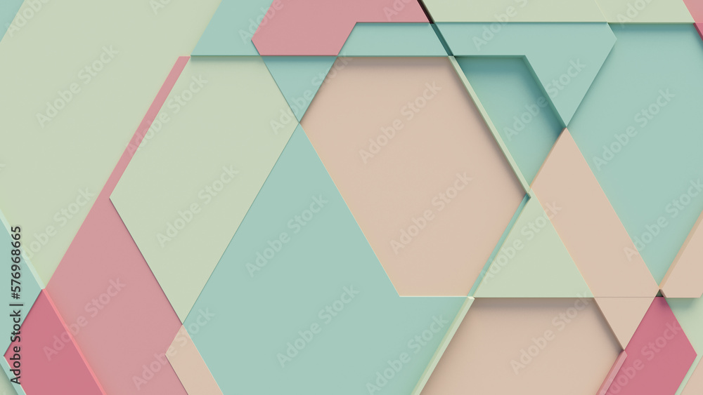Pastel Colored Tech Background with a Geometric 3D Structure. Clean ...