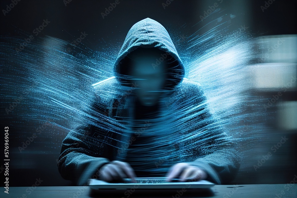 Hacker, cyber security, cyberpunk style concept art. Generative art ...