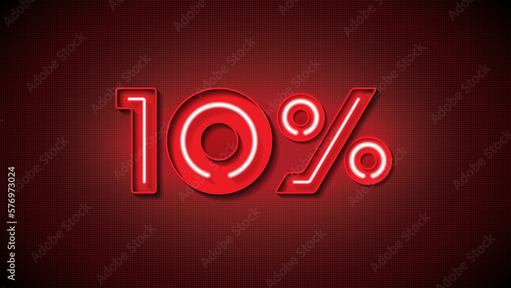ภาพประกอบสต็อก 10 per cent percent numbers on a red background red ...