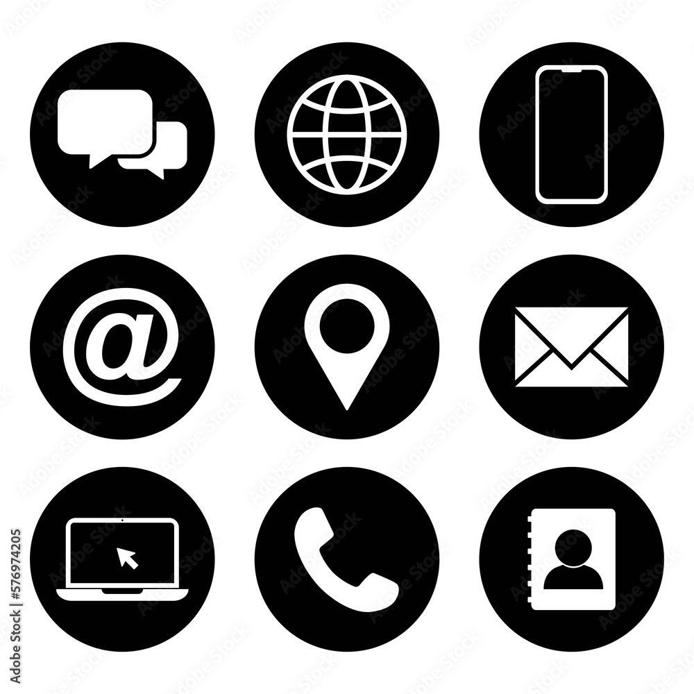 Collection of Connect Icons.Contact us icon set.Contact and ...