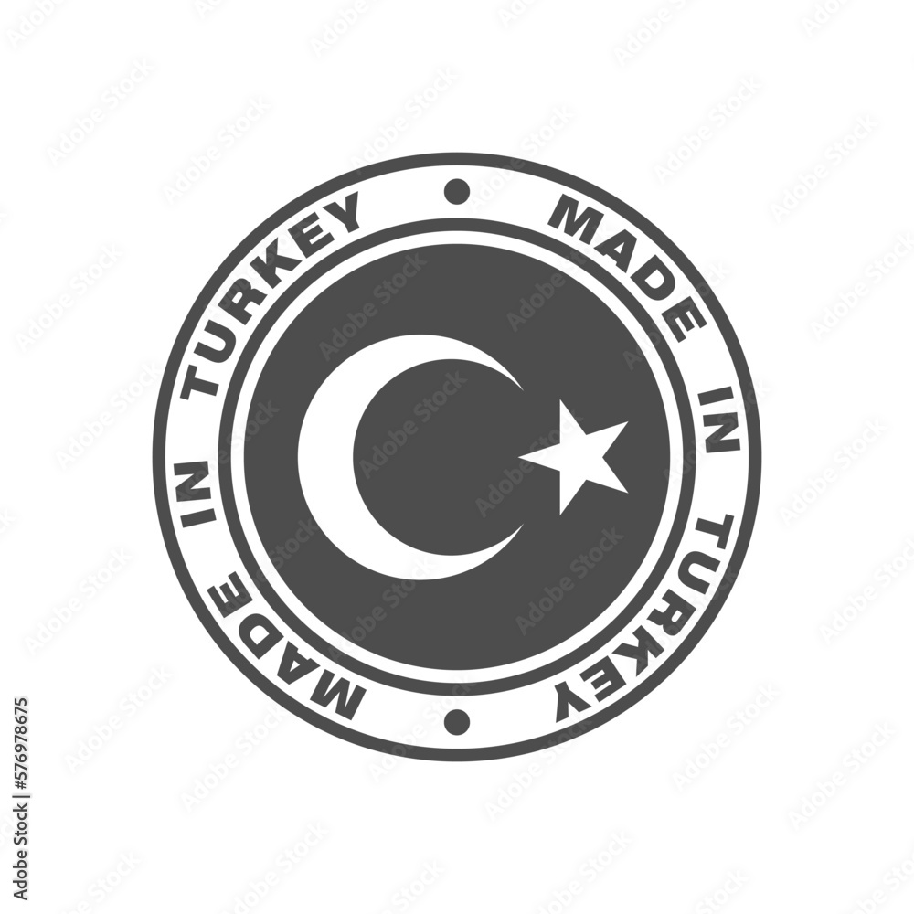 Stamp with text made in Turkey. Logo Turkish quality. Icon premium ...