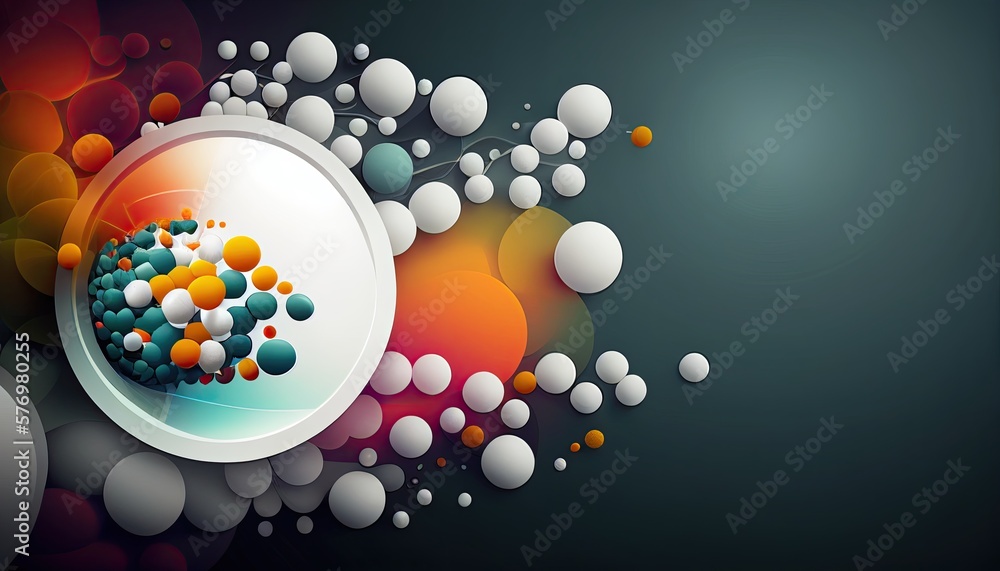 Pharmacology and pharmaceuticals, healthcare background with copy space ...