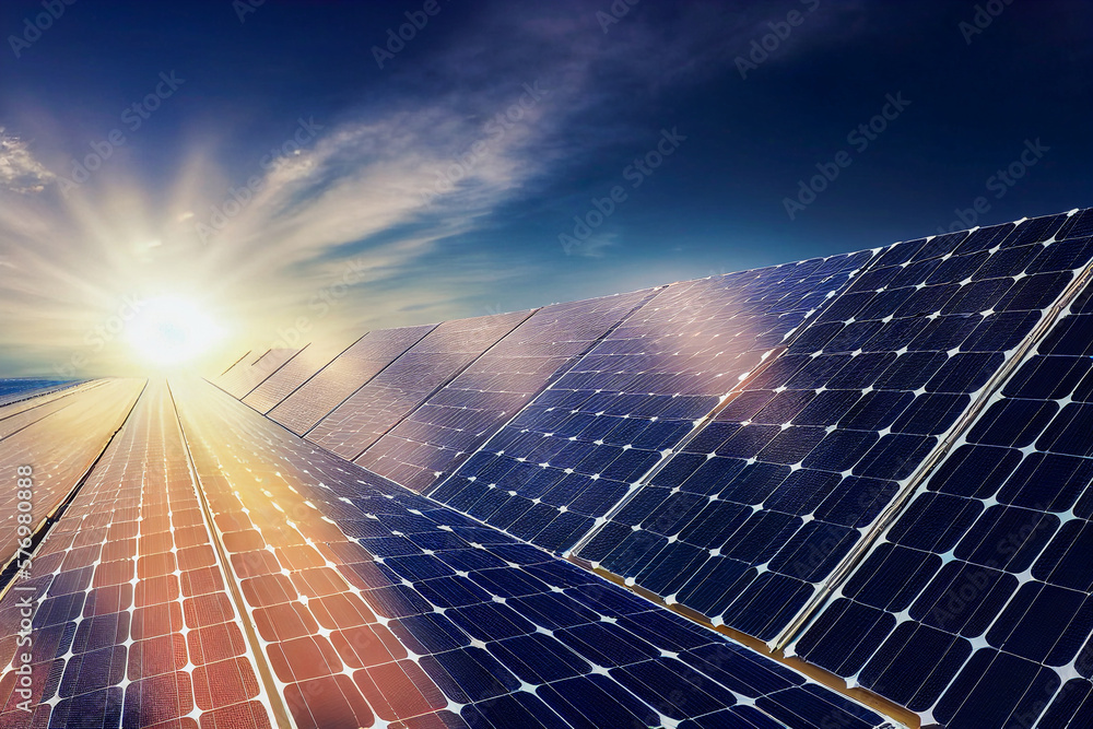 solar panels on a roof, Generative AI Art Illustration 01 Stock ...