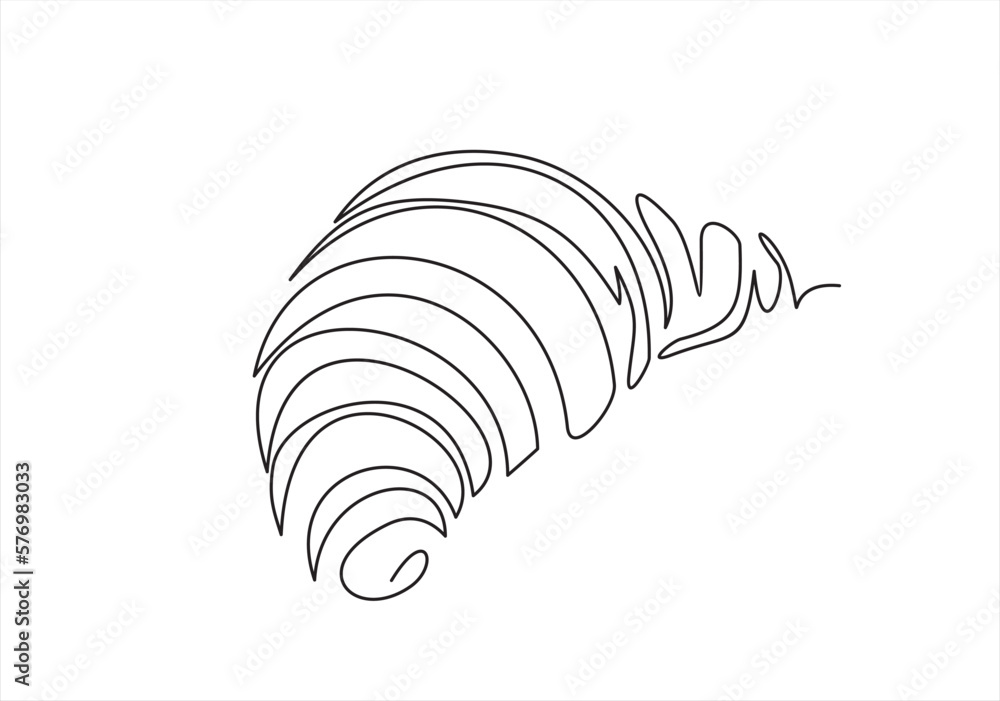Continuous one line drawing of croissant for logo in minimalist style ...