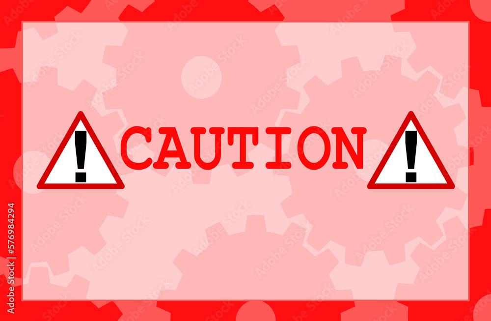 Banner. Caution notice, exclamation mark, with transparent background ...