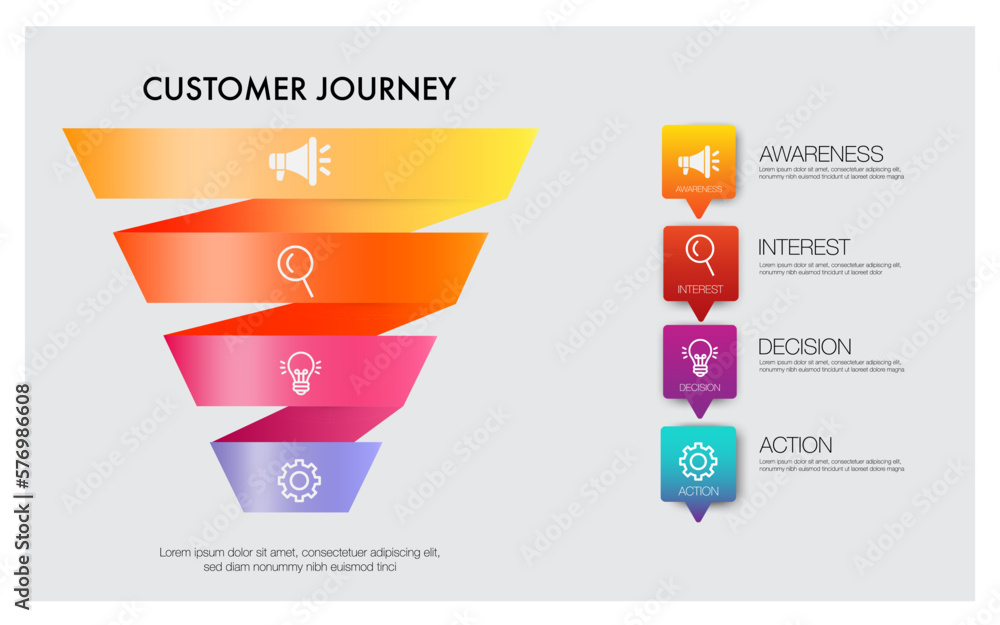 Infographic template for business. Funnel marketing infographic 4 steps ...