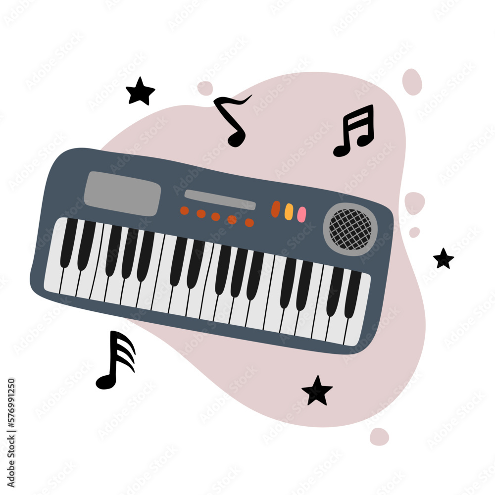 piano, music, keyboard, organ, chord, vector, technology, isolated, art ...