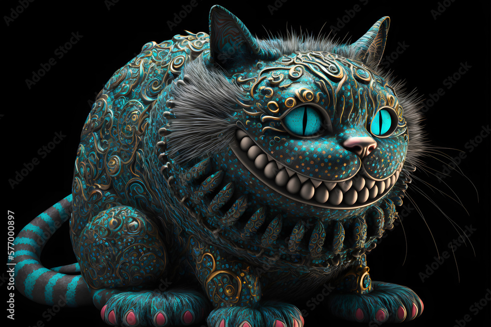 Cheshire cat created with generative AI technology. High quality ...