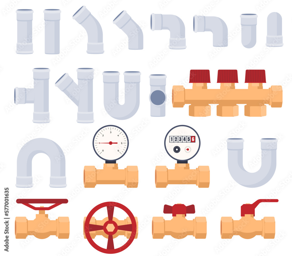 Spare parts for the pipeline. Bends, connectors, taps and sensors for ...