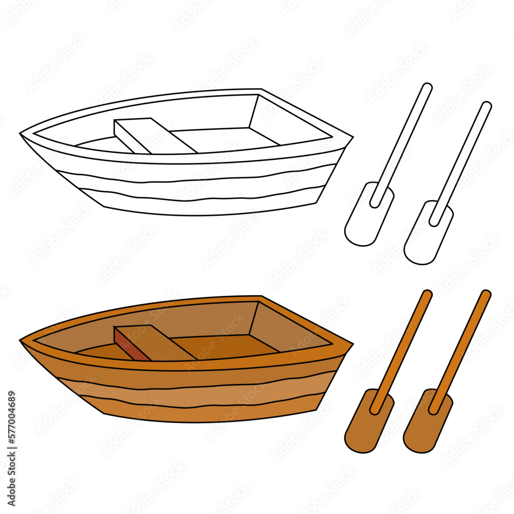 Boat cartoon illustration. Perfect for art, postcards, cards, wall ...