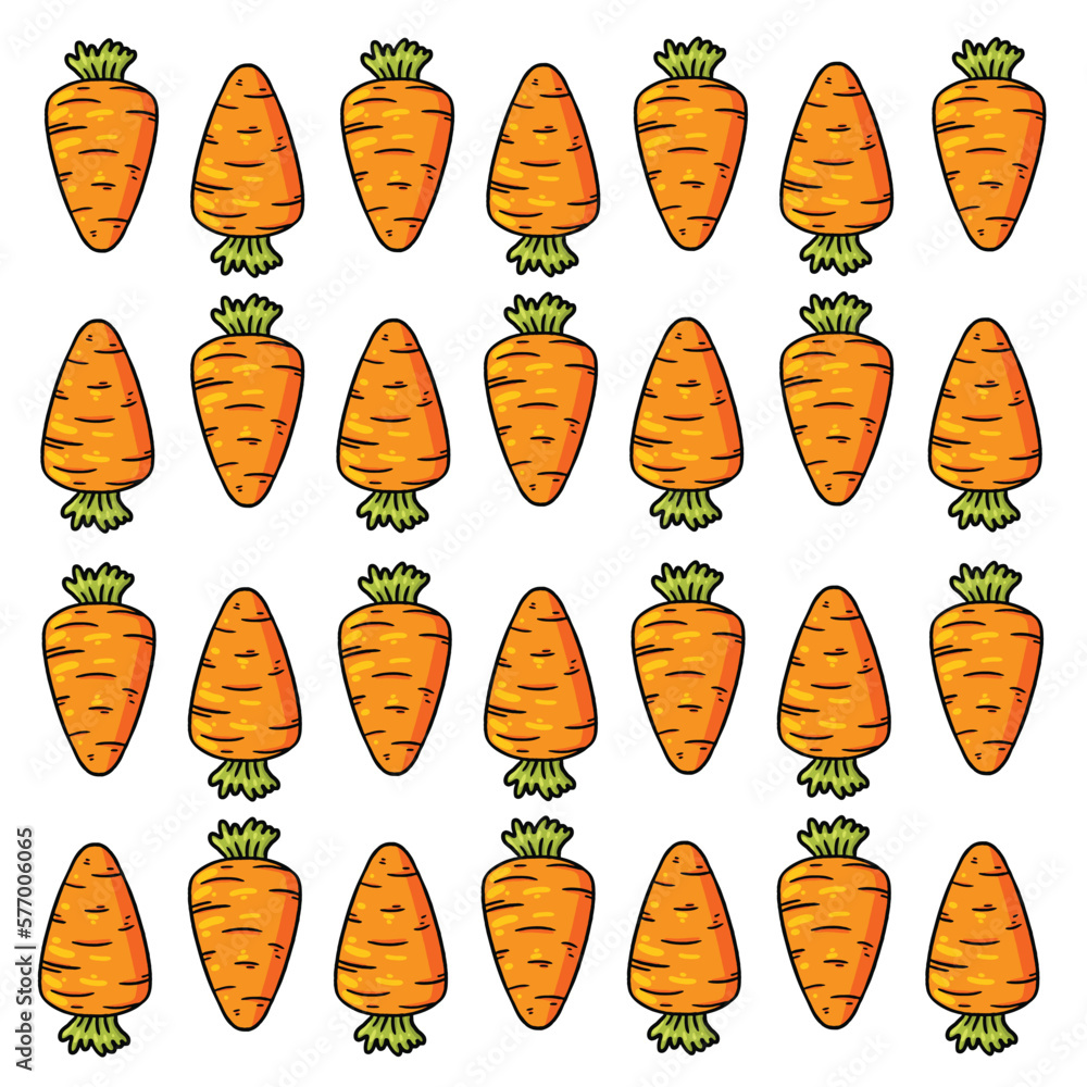 Carrot pattern with white background. Perfect for coloring practice ...