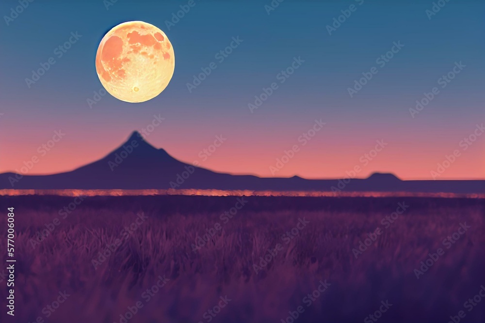 Full orange moon in PNG isolated on transparent background. Generative ...