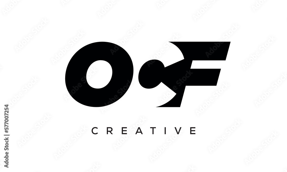 OCF letters negative space logo design. creative typography monogram ...