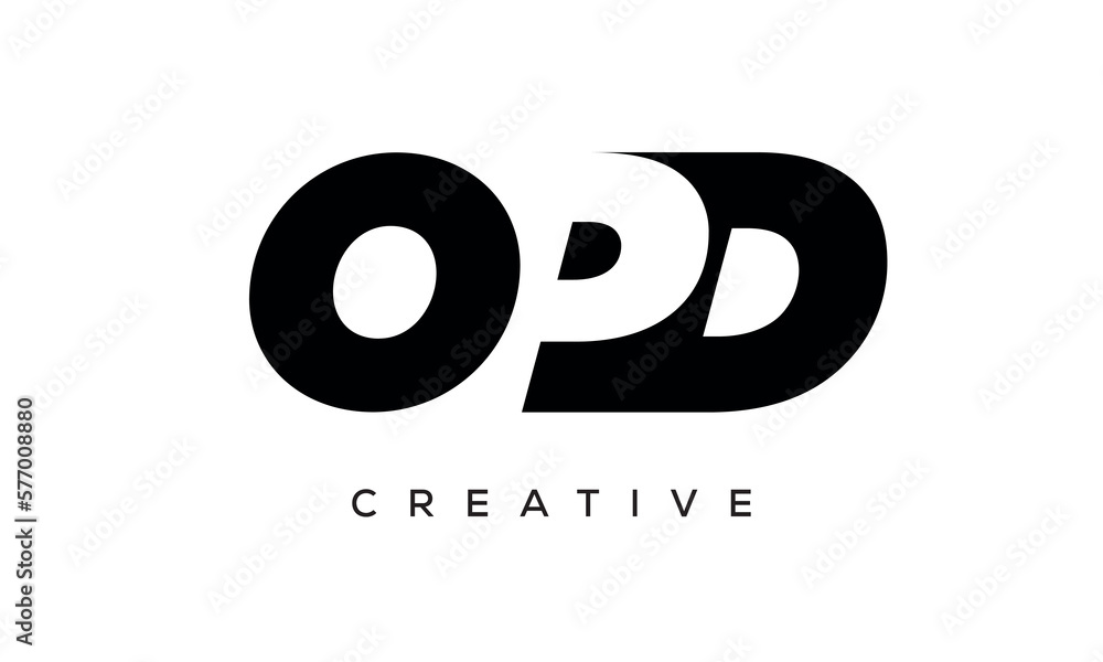 OPD letters negative space logo design. creative typography monogram ...