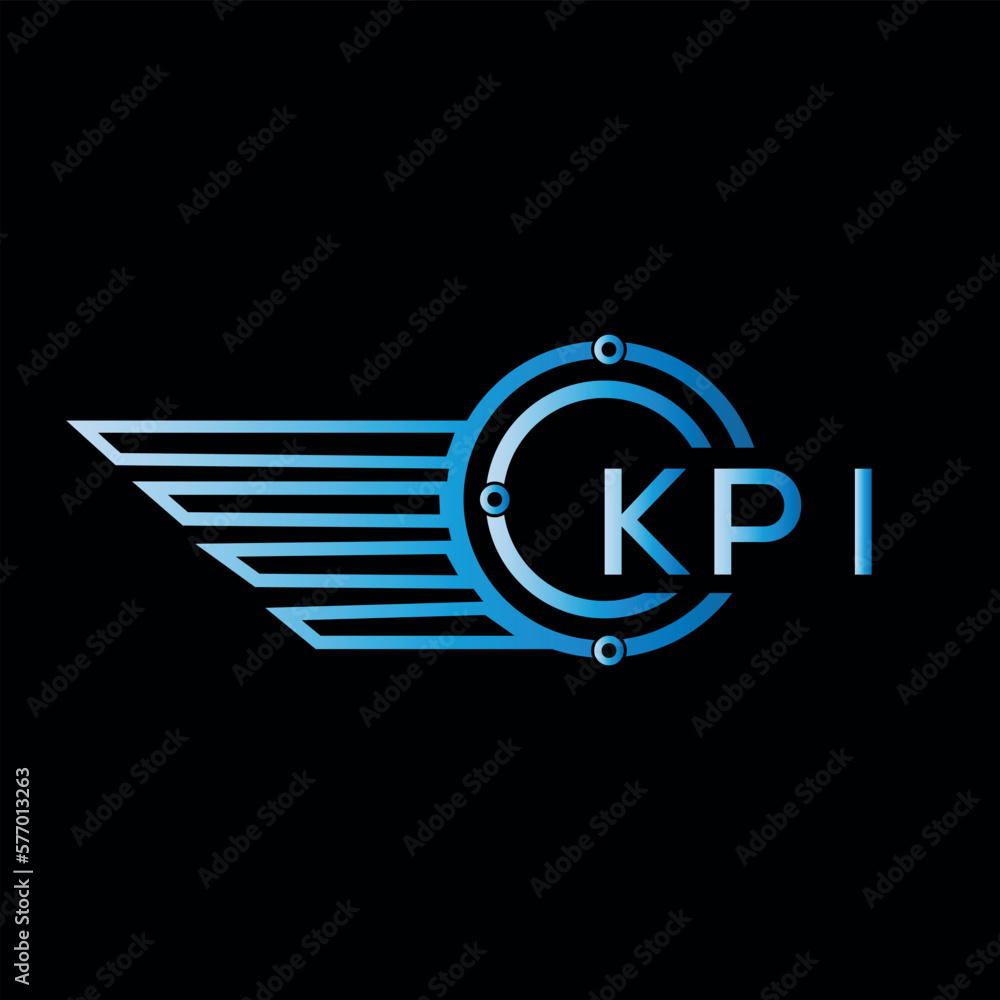 KPI letter logo. KPI blue vector image on black background. KPI ... KPI letter logo. KPI blue vector image on black background. KPI ...