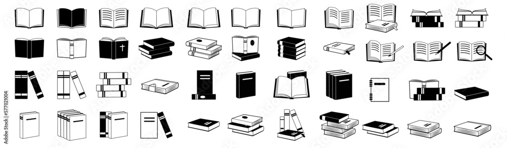 Book icon vector. open book icon set Stock Vector | Adobe Stock